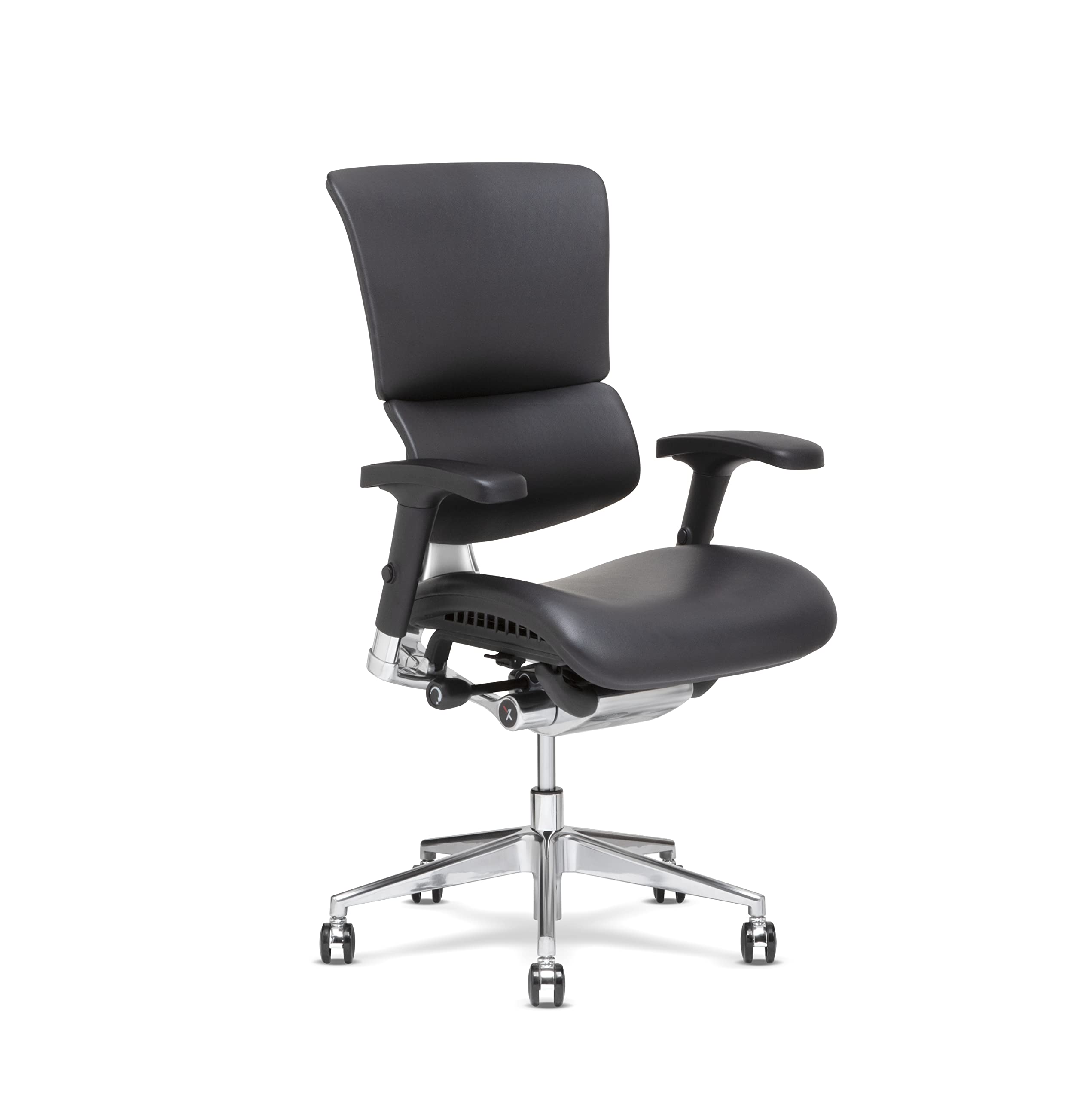 X-Chair X4 High End Executive Chair, Black Leather - Ergonomic Office Seat/Dynamic Variable Lumbar Support/Floating Recline/Stunning Aesthetic/Adjustable/Perfect for Office or Boardroom