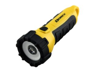 dorcy 41-2521 water resistant battery powered floating led flashlight with carabiner clip, ideal for camping and outdoors, bright yellow