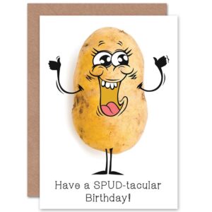 wee blue coo new birthday spud potato funny humour art greetings greeting card gift