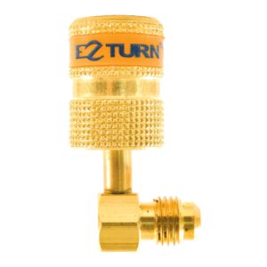 uniweld ezabm90 ez-turn® anti-blowback r410a mini split adapter, 1/4" m.f. x 5/16" (1/2"-20) female, 90°