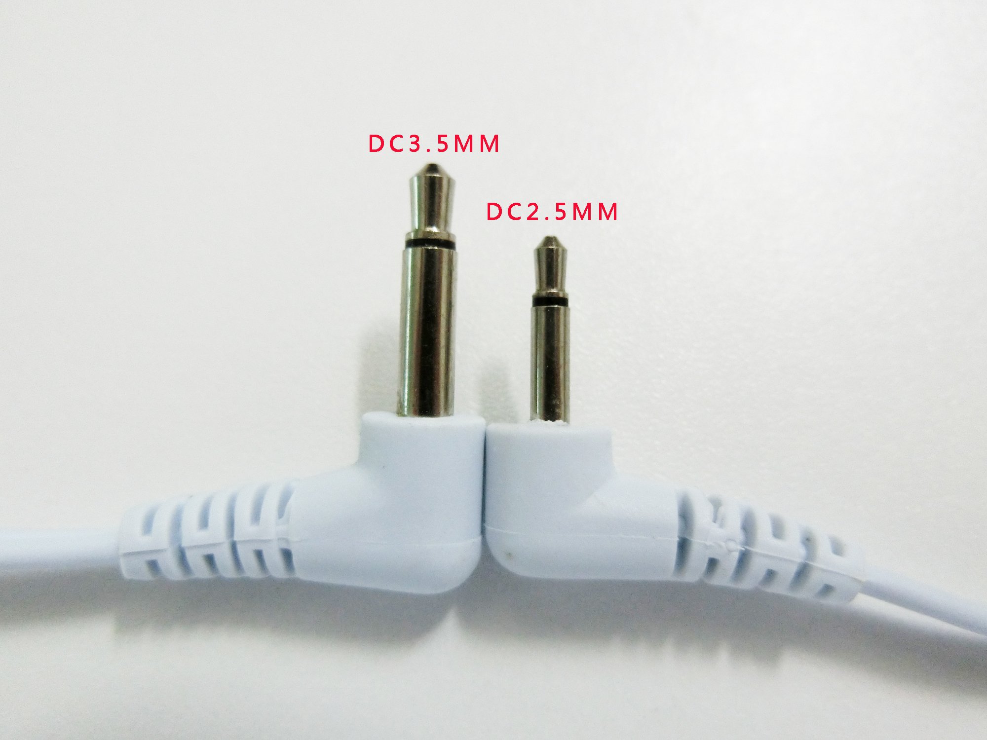 2pcs Breast & Ear Clip Electrode Lead Wires Jack DC 3.5mm Replacement Cables (DC Head 3.5mm)