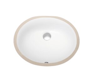 dawn cusn007a00 under counter oval ceramic basin with overflow, white