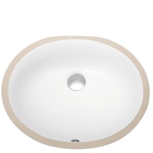 Dawn CUSN007A00 Under Counter Oval Ceramic Basin with Overflow, White