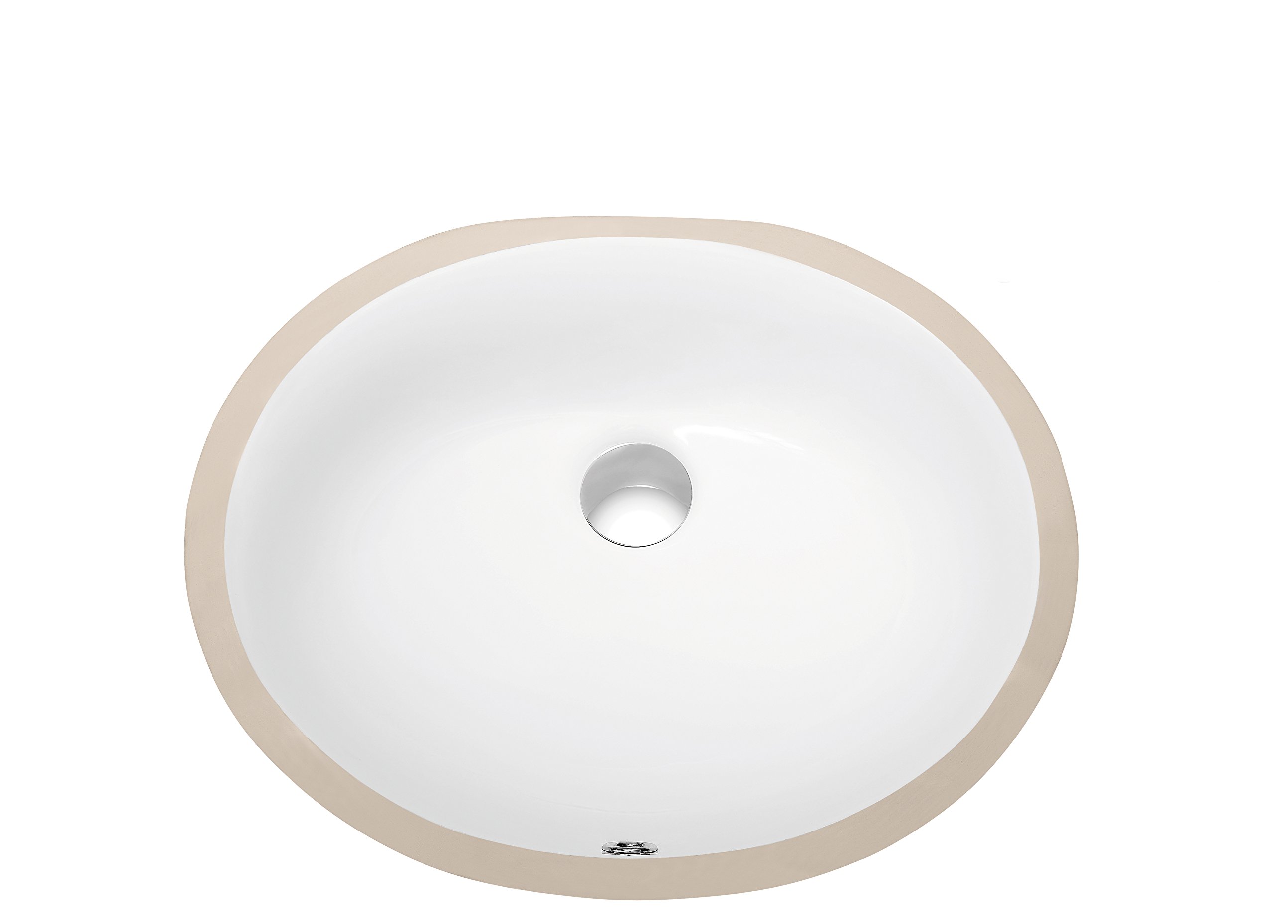 Dawn CUSN007A00 Under Counter Oval Ceramic Basin with Overflow, White