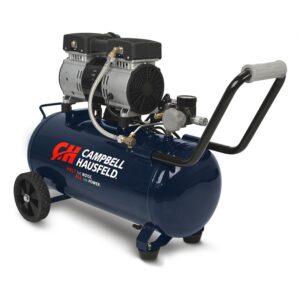 campbell hausfeld 8 gallon air compressor, 65db quiet portable air compressor, 120v, 125 max psi oil and maintenance free pump- ideal for home and professional use