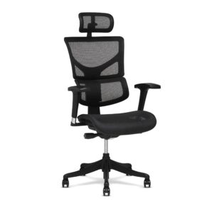 x-chair x1 high end task chair, black flex mesh with headrest - ergonomic office seat/dynamic variable lumbar support/highly adjustable/relaxed recline/perfect for office or home desk