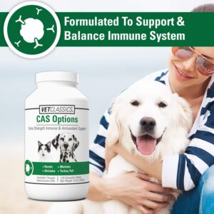 Vet Classics CAS Options Extra Strength Immune Support for Dogs, Cats – Pet Health Supplement, Dog Antioxidant Care – Extra-Strength Dog Supplement Formula – 120 Chewable Tablets