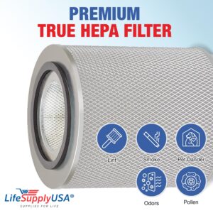 LifeSupplyUSA HEPA Filter Replacement Compatible with Austin Air FR200 FR250 Health Mate Junior HM200, HM 200, HM-200 HM-205 HM-250 Air Purifiers (Pre-Filter Included)