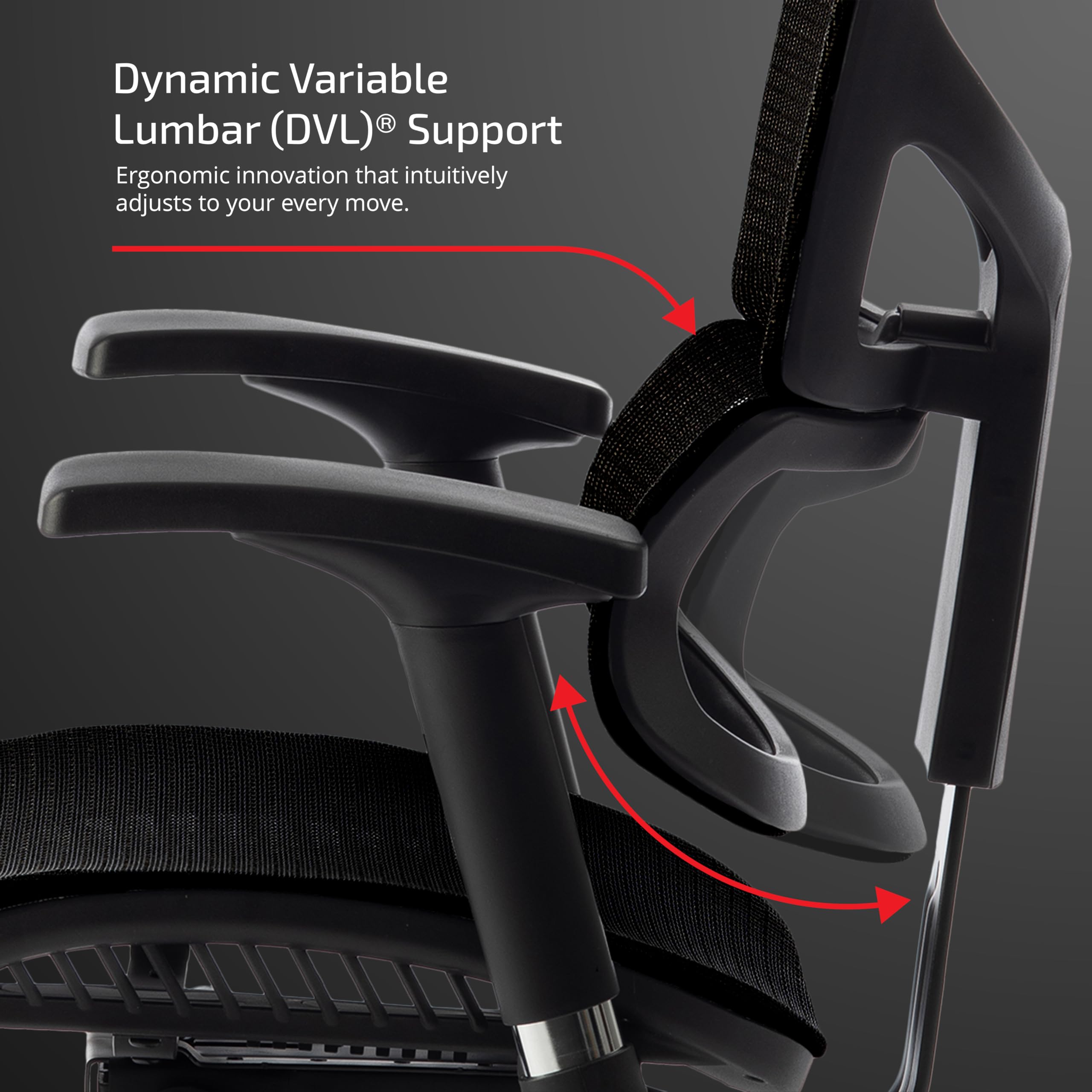 X-Chair X1 High End Task Chair, Black Flex Mesh with Headrest - Ergonomic Office Seat/Dynamic Variable Lumbar Support/Highly Adjustable/Relaxed Recline/Perfect for Office or Home Desk