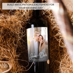 Andaz Press Photo Personalized Wine Bottle Labels, Bulk 20-Pack, Custom Wine Labels for Bottles, Customized Wedding Wine Bottle Labels, Photo Wine Labels for Graduation, Birthday