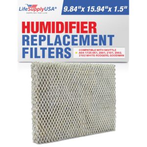 lifesupplyusa humidifier filter replacement evaporator pad with wick compatible with skuttle a04-1725-051, 2001, 2101, 2002, 2102 white-rodgers, goodman