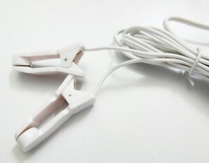 2pcs breast & ear clip electrode lead wires jack dc 3.5mm replacement cables (dc head 3.5mm)