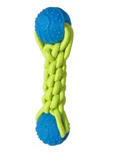 chase 'n chomp drake super tough tug floating dental ball dog toy, large