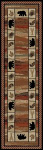 rustic lodge, bear cabin 2x8 area rug, 2'2"x7'7" multi 7463