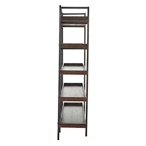 Signature Design by Ashley Starmore Urban Industrial 76" Bookcase with 5 Fixed Shelves, Brown