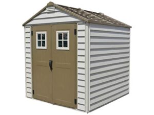 duramax storemax 7 ft. x 7 ft. vinyl garden storage shed | made of fire retardant pvc resin