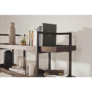 Signature Design by Ashley Starmore Urban Industrial 76" Bookcase with 5 Fixed Shelves, Brown