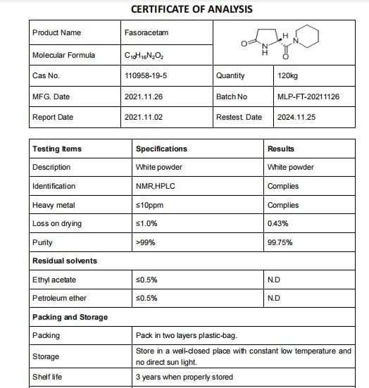 Fasoracetam Powder 5 grams >99%pure COAinpics free10mgscoop!