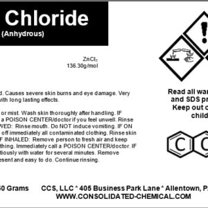 Zinc Chloride Purified 99% (250 Grams)