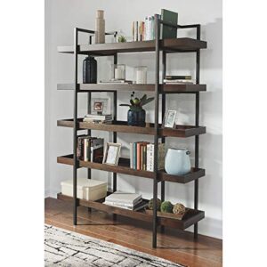 Signature Design by Ashley Starmore Urban Industrial 76" Bookcase with 5 Fixed Shelves, Brown