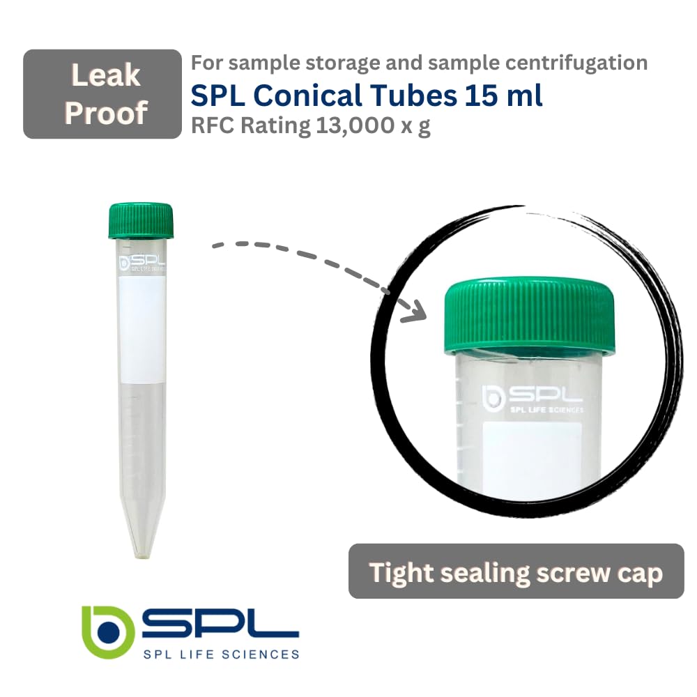 SPL 15 ml Conical Centrifuge Tubes Sterilized with PP Racks,DNase/RNase - Free, 25 Tubes x Rack (1 Rack)