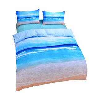 sleepwish ocean bedding beach duvet cover hot 3d print sea inspired bedding with 2 pillow shams - twin