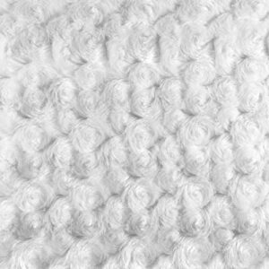 snuggle rosebud minky 60 inch- fabric by the yard (f.e.®) (1 yrd, white)