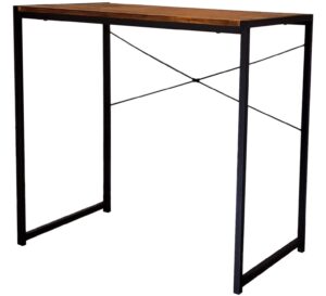 ehemco 30 inch small computer desk for home, office, study in black, rectangular top and silver legs