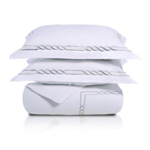 superior 200 thread count 100% cotton embroidered lorenz duvet cover set, king/california king