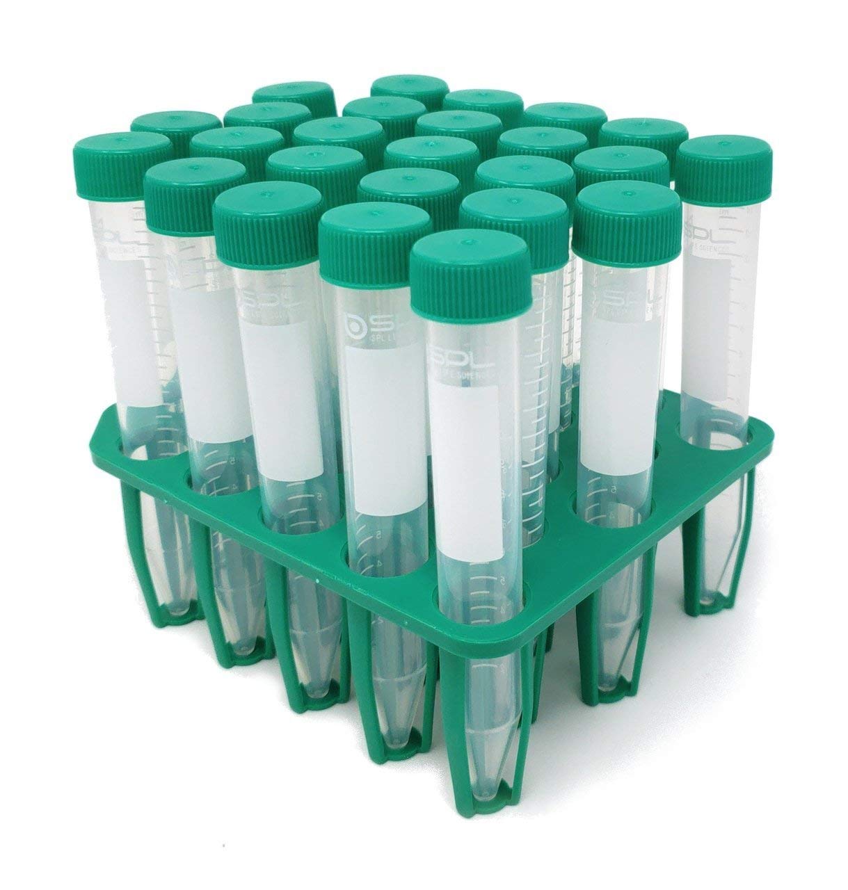 SPL 15 ml Conical Centrifuge Tubes Sterilized with PP Racks,DNase/RNase - Free, 25 Tubes x Rack (1 Rack)