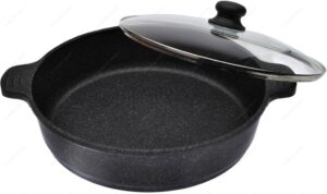 kw qpw32l ceramic marble coated cast aluminium frying pan, 12½-inches