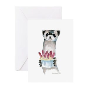 cafepress birthday ferret folded greeting card matte