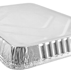 Handi-Foil 1/4-Size (Quarter) Sheet Cake Aluminum Foil Pan w/Clear Dome Lid (Pack of 25 Sets)