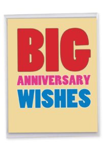 nobleworks, big anniversary wishes - happy anniversary card with envelope (8.5 x 11 inch) - jumbo appreciation notecard for spouse, parents j2722ang