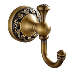 leyden antique brass towel hook, bathroom robe hooks, wall mounted retro single door coat clothes hanger