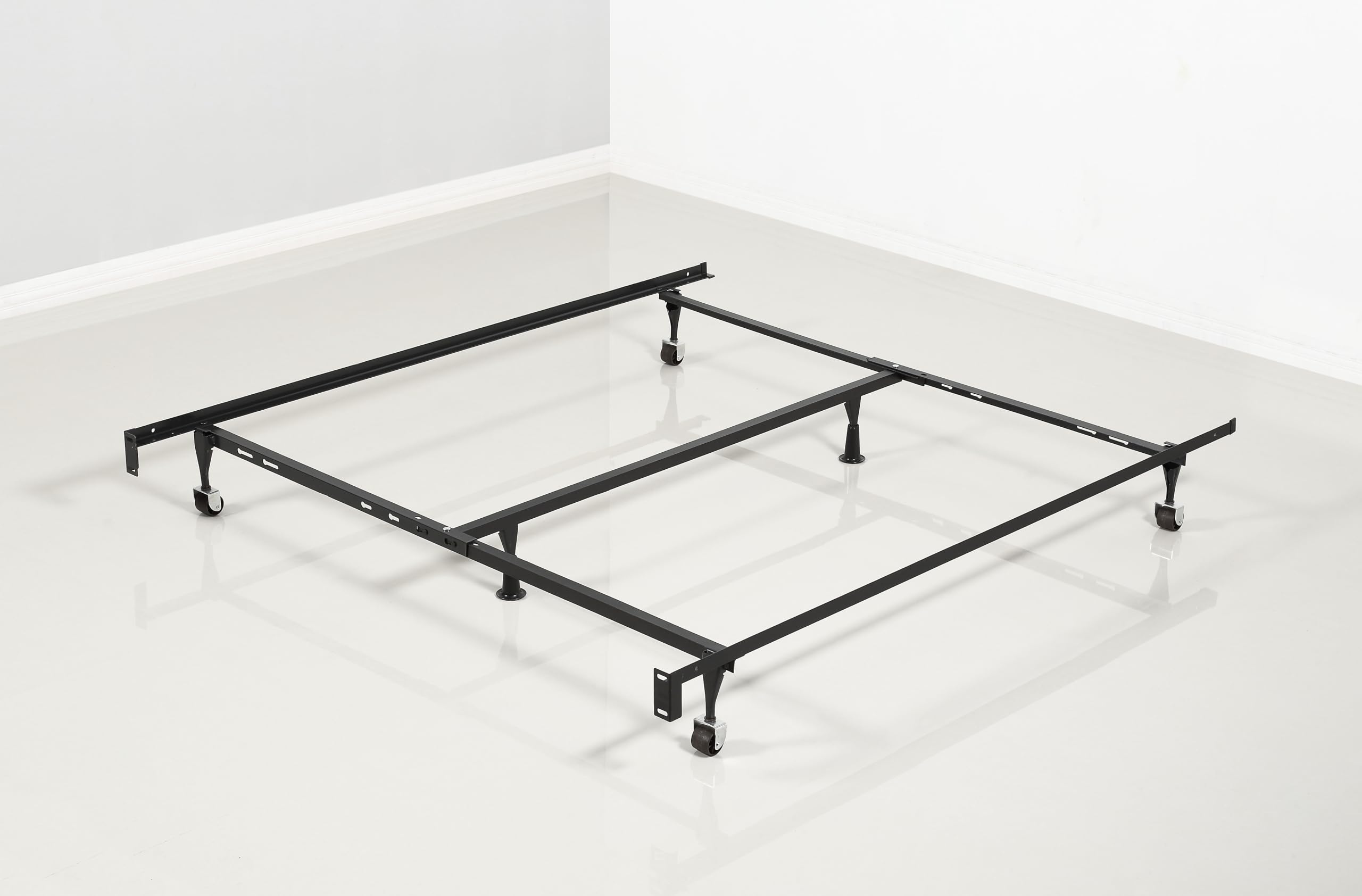 GTU Furniture Adjustable Steel Metal Bed Frame, for Box Spring & Mattress Set, Fits Twin/Full/Queen (Twin/Full/Queen)