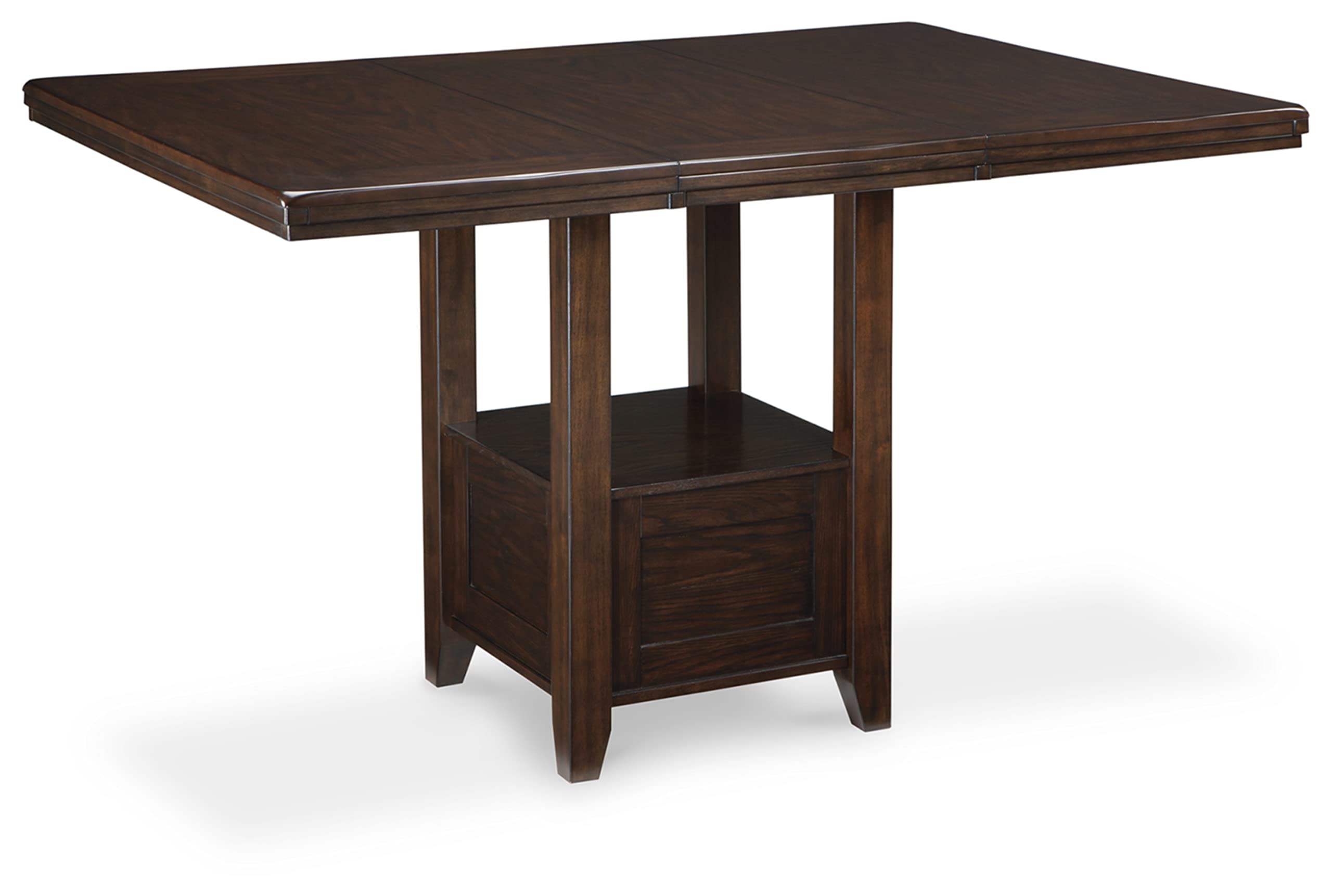 Signature Design by Ashley Haddigan Traditional Rectangular 36" Counter Height Dining Extension Table, Dark Brown