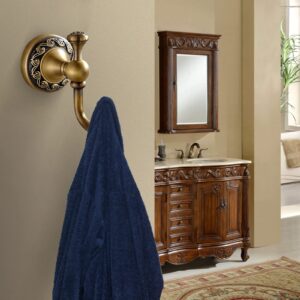 Leyden Antique Brass Towel Hook, Bathroom Robe Hooks, Wall Mounted Retro Single Door Coat Clothes Hanger