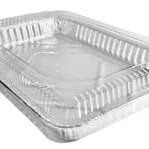 Handi-Foil 1/4-Size (Quarter) Sheet Cake Aluminum Foil Pan w/Clear Dome Lid (Pack of 25 Sets)