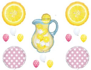 pink lemonade stand lemon birthday balloons decoration supplies fair summer picnic