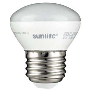 sunlite 80431 led r14 mini reflector floodlight light bulb, 4 watts (25w equivalent), 250 lumens, medium (e26) base, dimmable, etl listed, 2700k soft white, 1 count