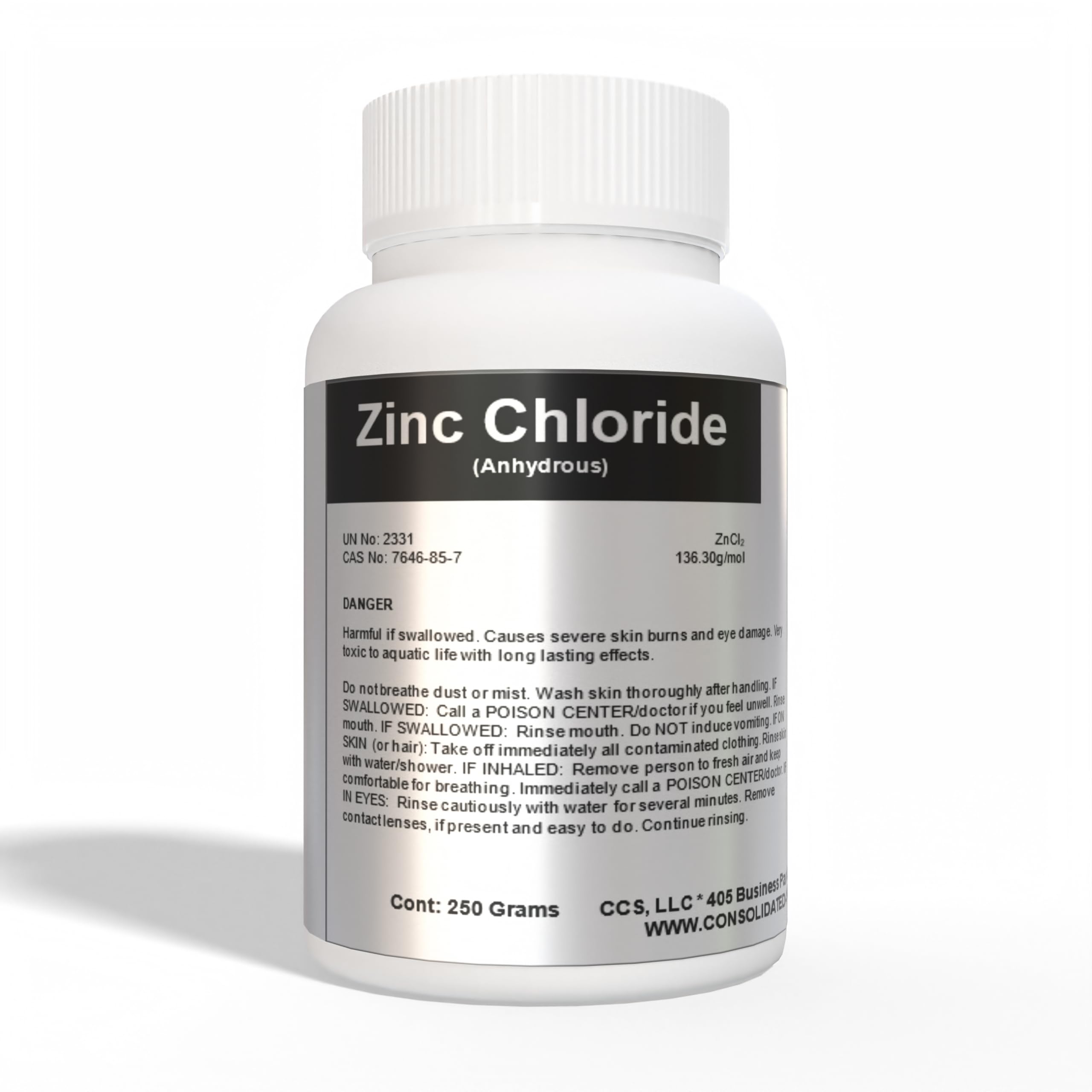 Zinc Chloride Purified 99% (250 Grams)