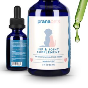 pranapets hip & joint supplement with glucosamine for dogs & cats naturally relieves mobility issues | safely promotes enhanced mobility in legs & hips | helps reduce soreness & back pain