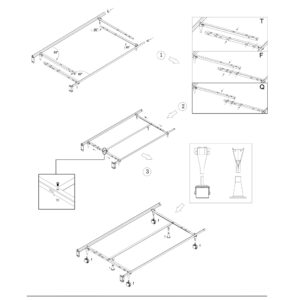 GTU Furniture Adjustable Steel Metal Bed Frame, for Box Spring & Mattress Set, Fits Twin/Full/Queen (Twin/Full/Queen)