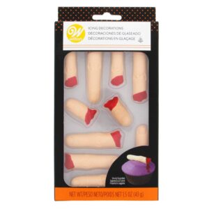 wilton industries 10 count severed finger halloween icing decorations, multicolor