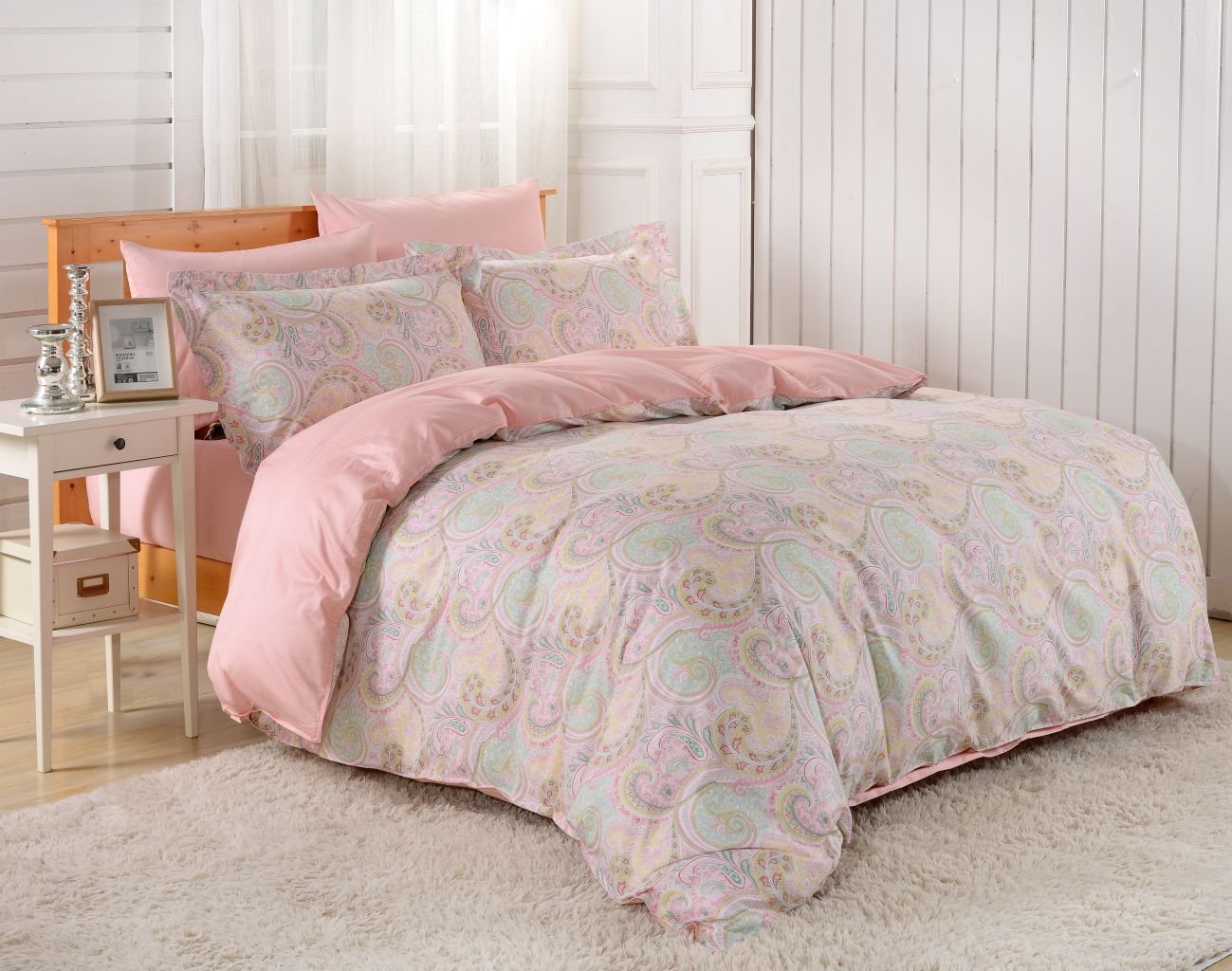 DM622Q Duvet Cover 6 PC Sheets Set, Dolce Mela Corfu Bedding Set