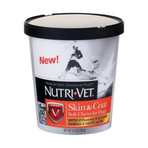 nutri-vet healthy skin and coat soft chew, 60 count