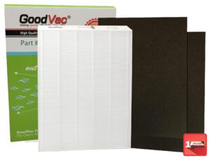 goodvac replacement to fit oreck airinstinct 75, 100, 108, 150, 200 hepa air filter with odor absorber 2 pack