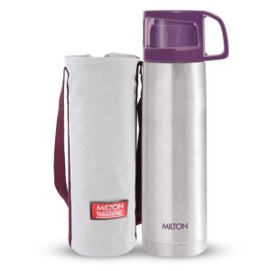 Milton Thermos for Hot Drinks 1000 ml (34 oz), 24 Hours Hot and Cold, Stainless Steel Water Bottle, Double Walled Vacuum Insulated Flask for Hot Coffee, Thermosteel, Leak Proof, Glassy, Purple