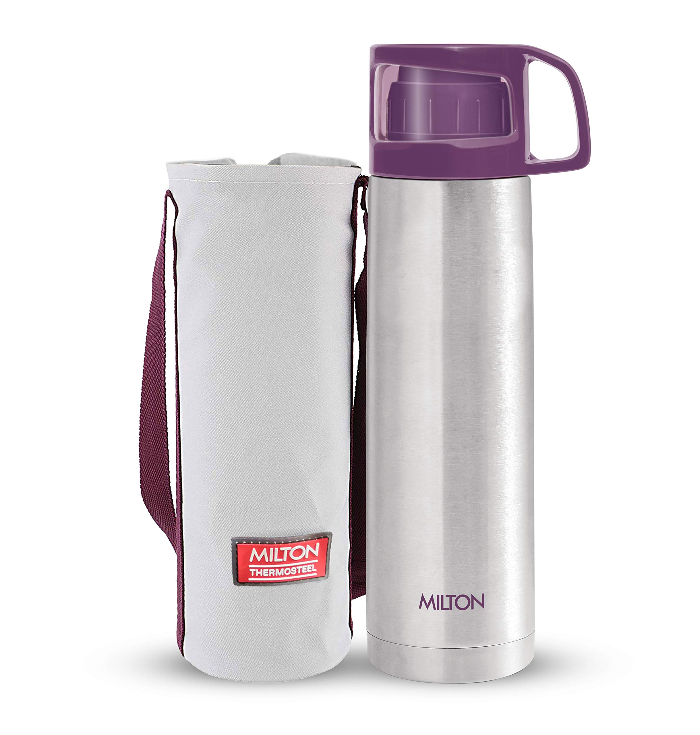 Milton Thermos for Hot Drinks 1000 ml (34 oz), 24 Hours Hot and Cold, Stainless Steel Water Bottle, Double Walled Vacuum Insulated Flask for Hot Coffee, Thermosteel, Leak Proof, Glassy, Purple